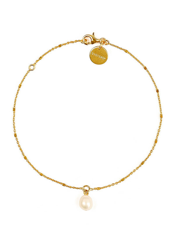 Syster P Armband Treasure Single Pearl Guld Bg1255